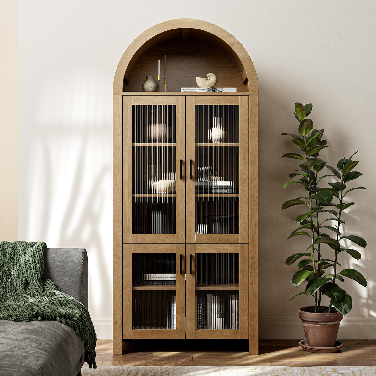 Winston Porter Arched Display Cabinet & Reviews | Wayfair