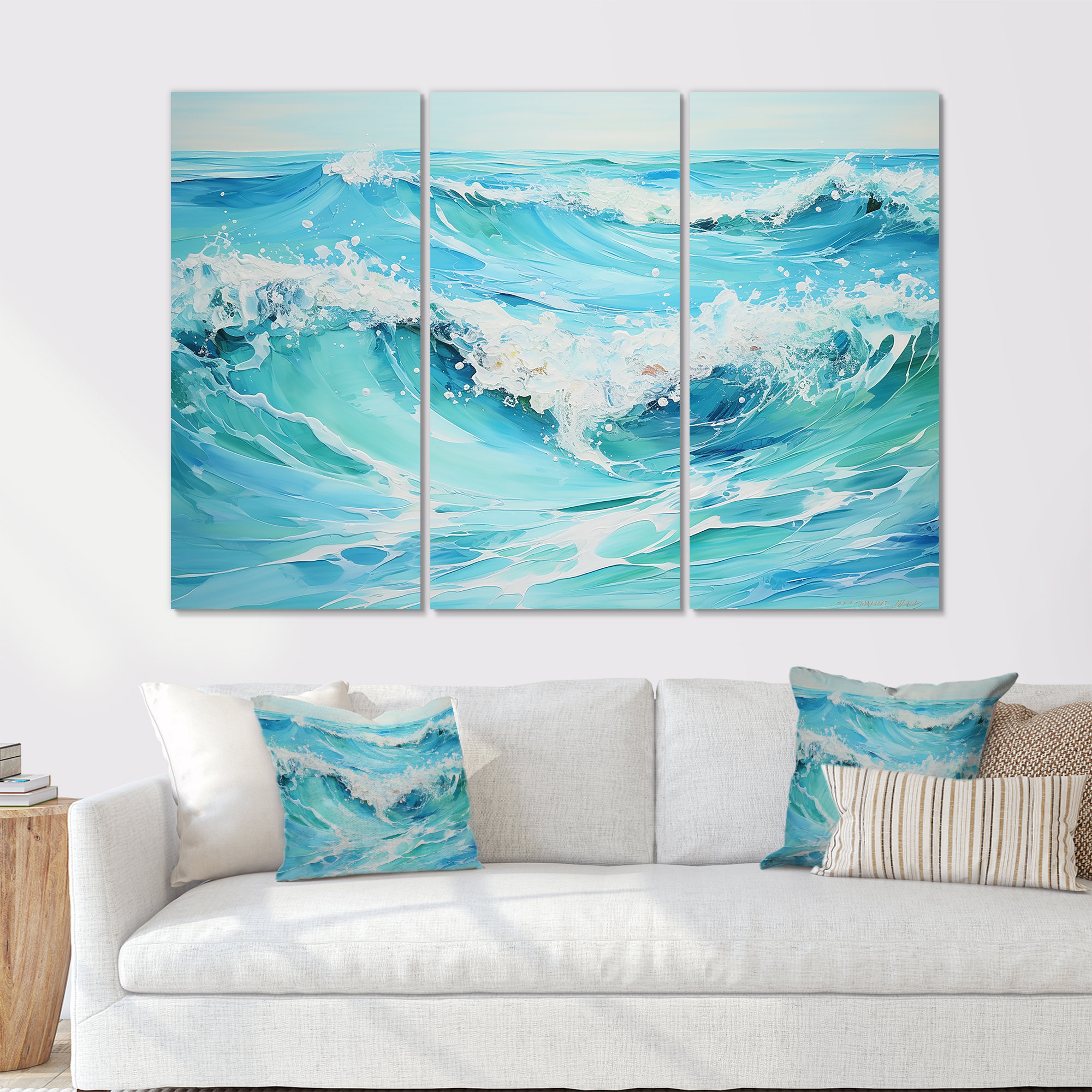Beachcrest Home™ Ocean Charm Liquid Art II - Ocean Wall Art Living Room ...