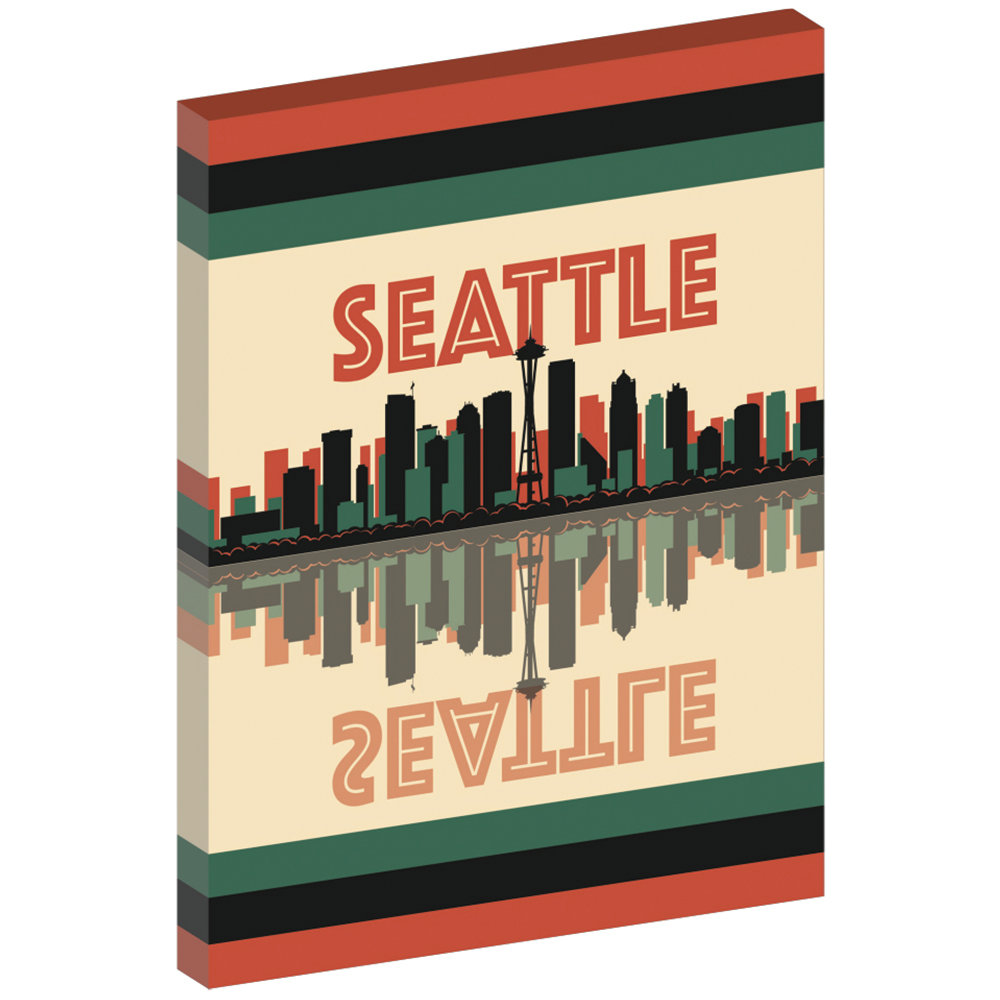 Trinx Seattle Skyline, Seattle Washington, Graphic Art Wrapped Canvas ...