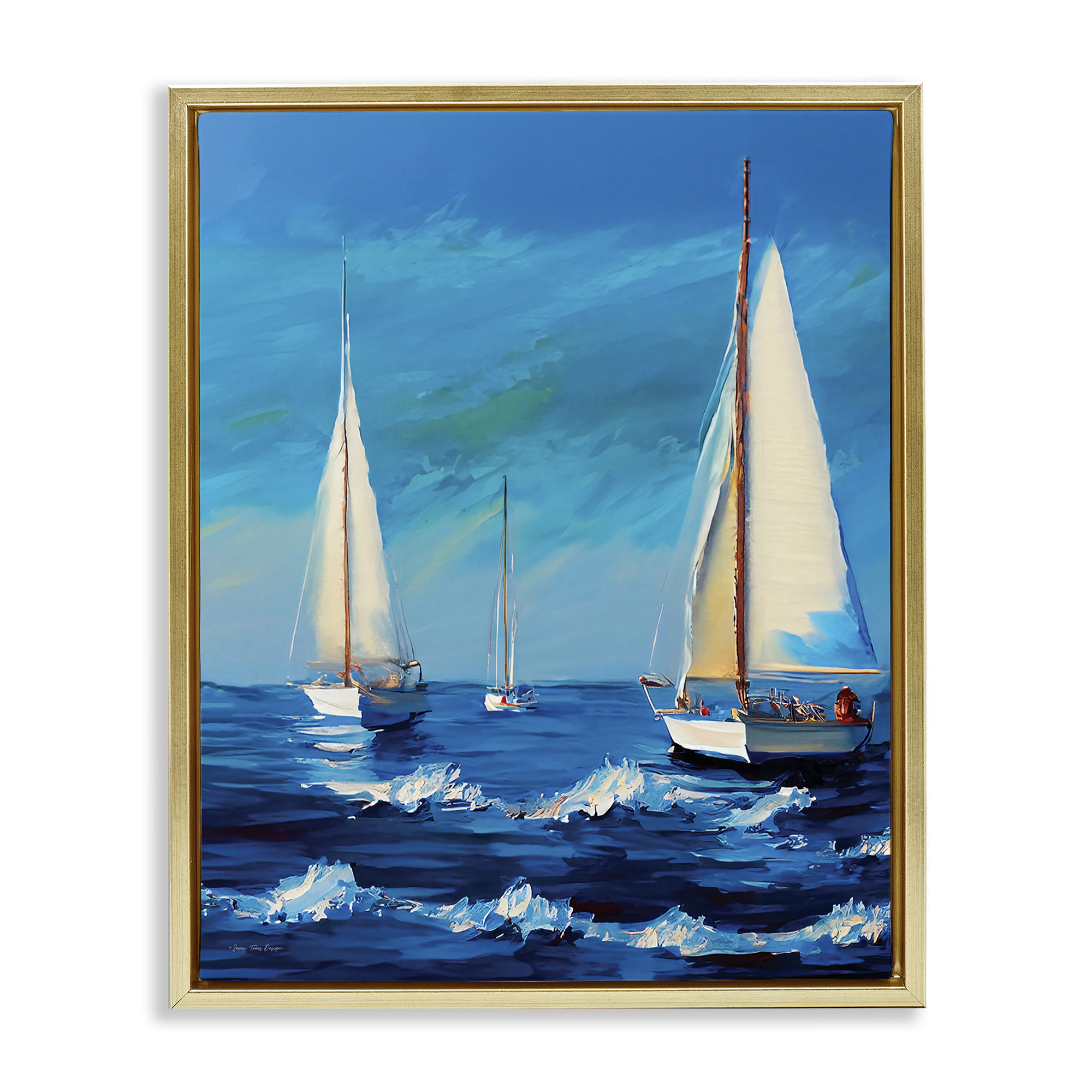 Breakwater Bay Sailors on Ebbing Tide Floater Canvas Wall Art by Seven ...