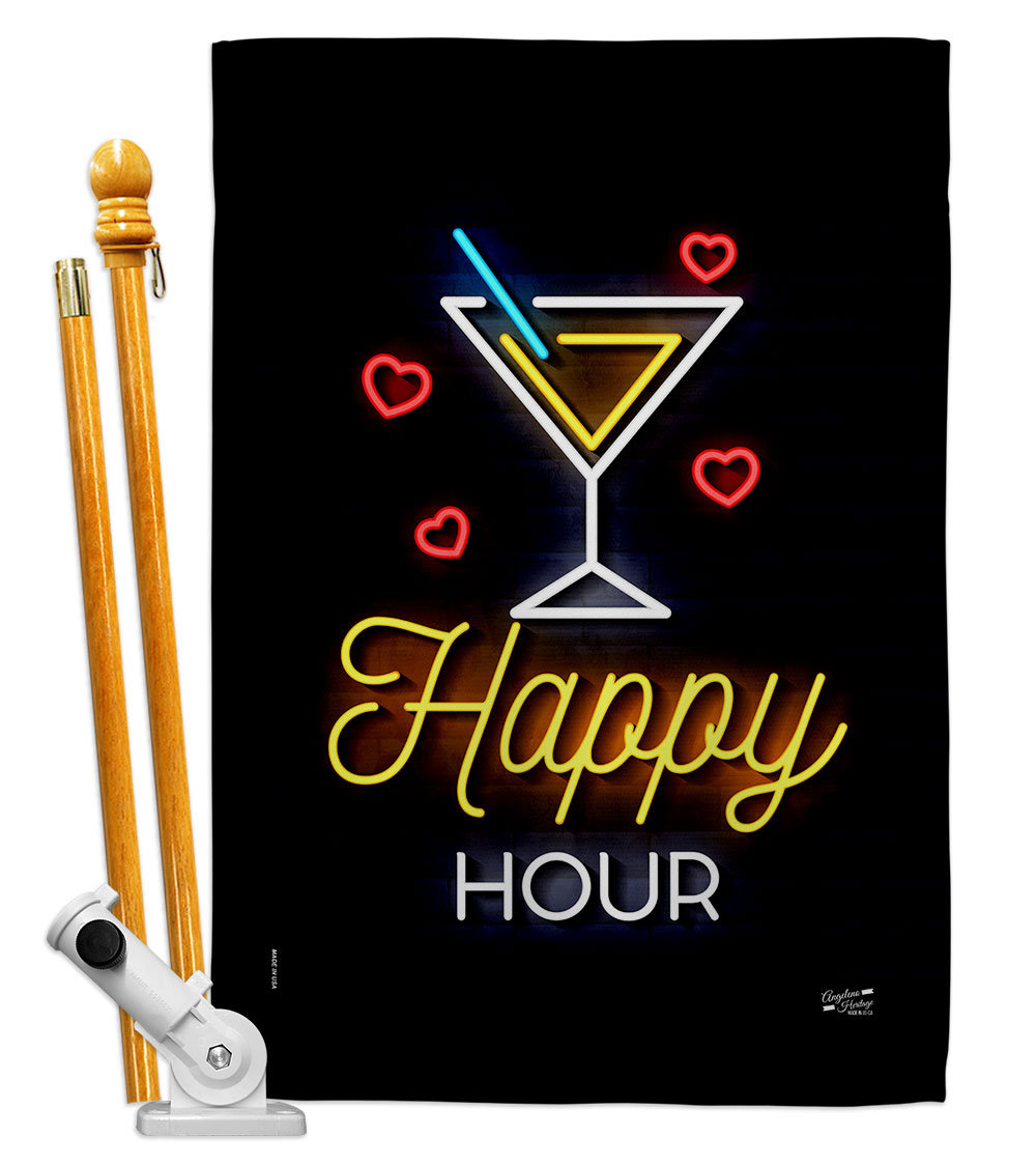 Angeleno Heritage Neon Happy Hour 2-Sided Polyester 40 x 28 in. Flag ...