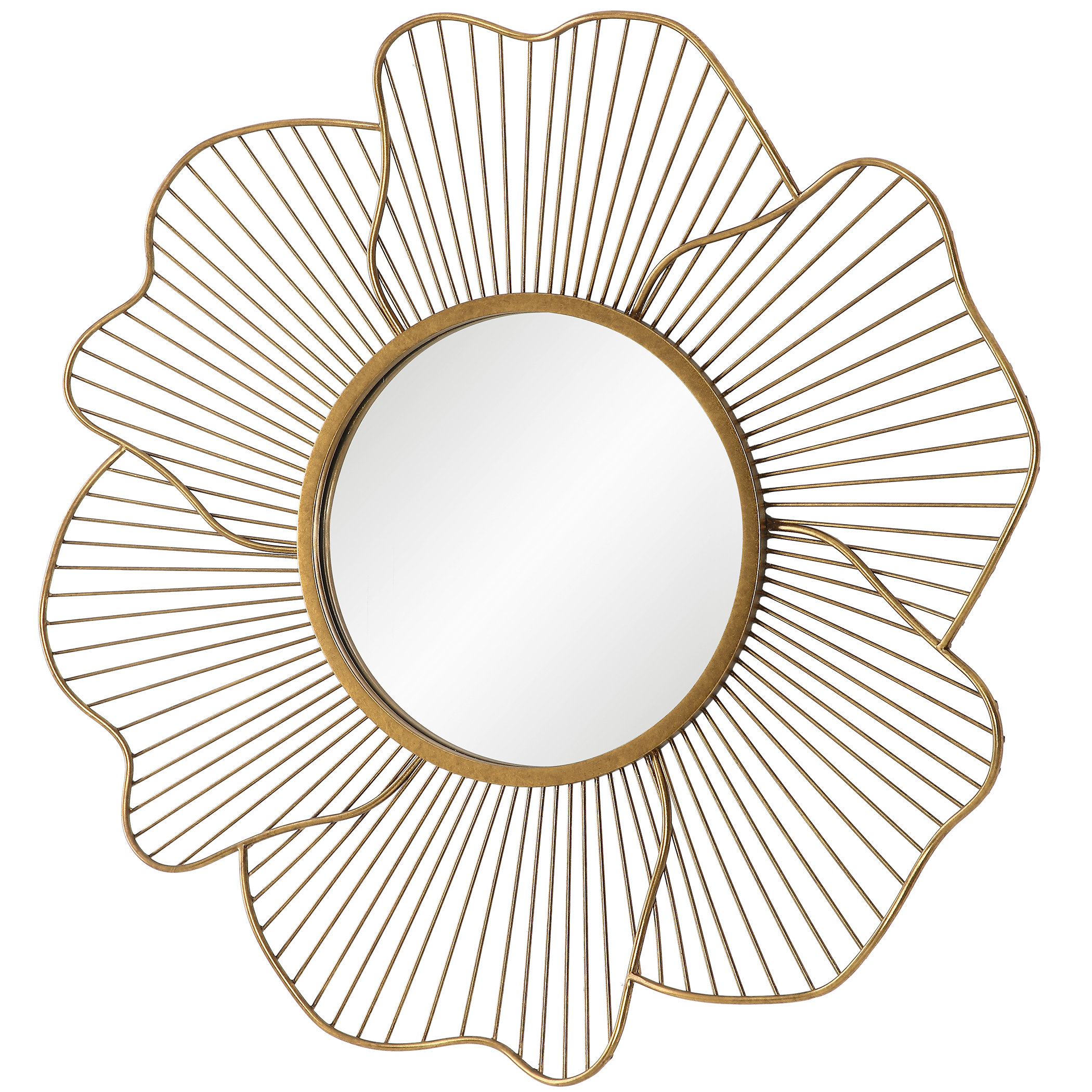 Willa Arlo™ Interiors Giovanny Blossom Gold Floral Mirror | Wayfair