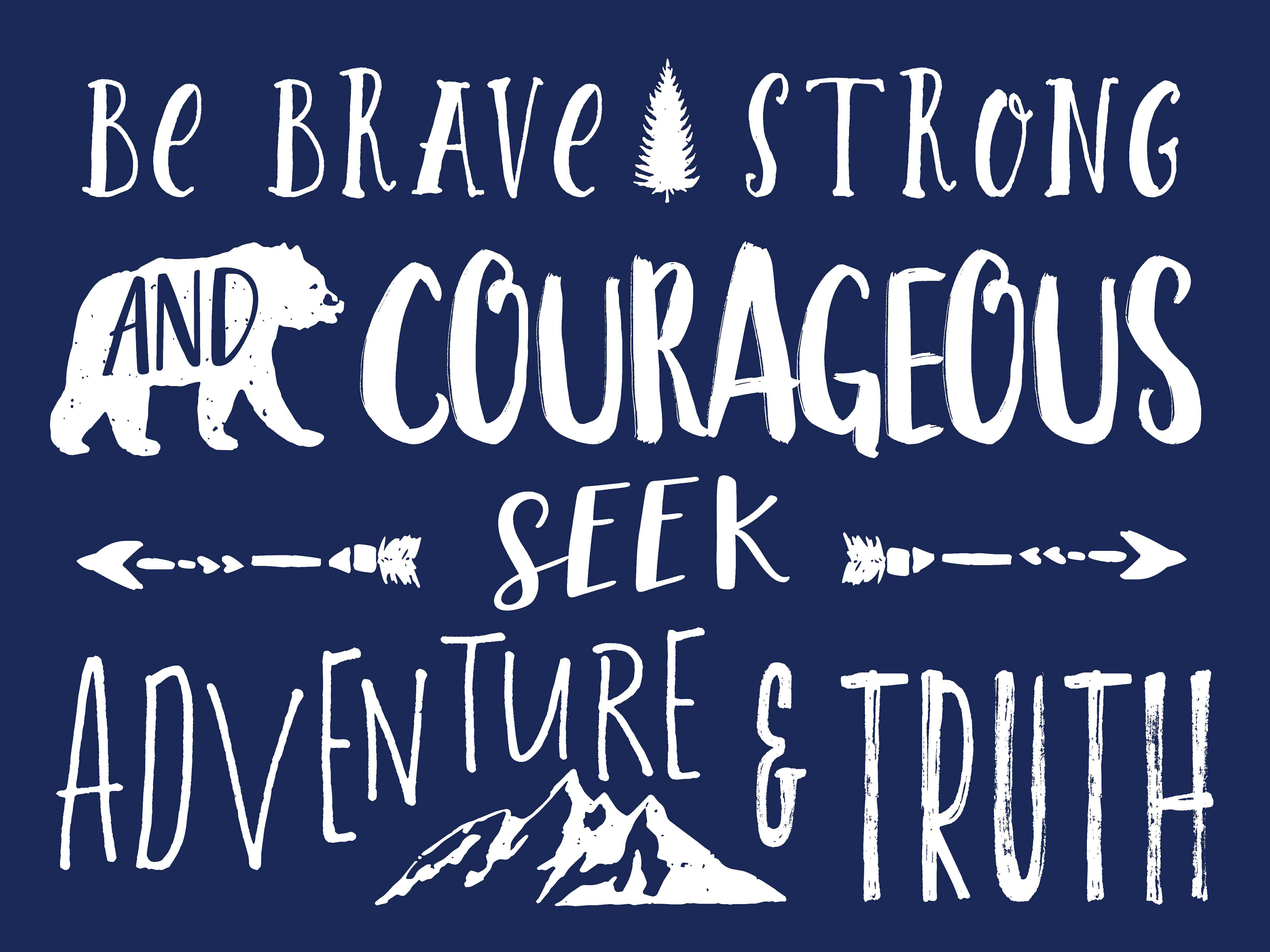 Trinx Be Brave Strong and Courageous Boys 2 - Wrapped Canvas Textual ...