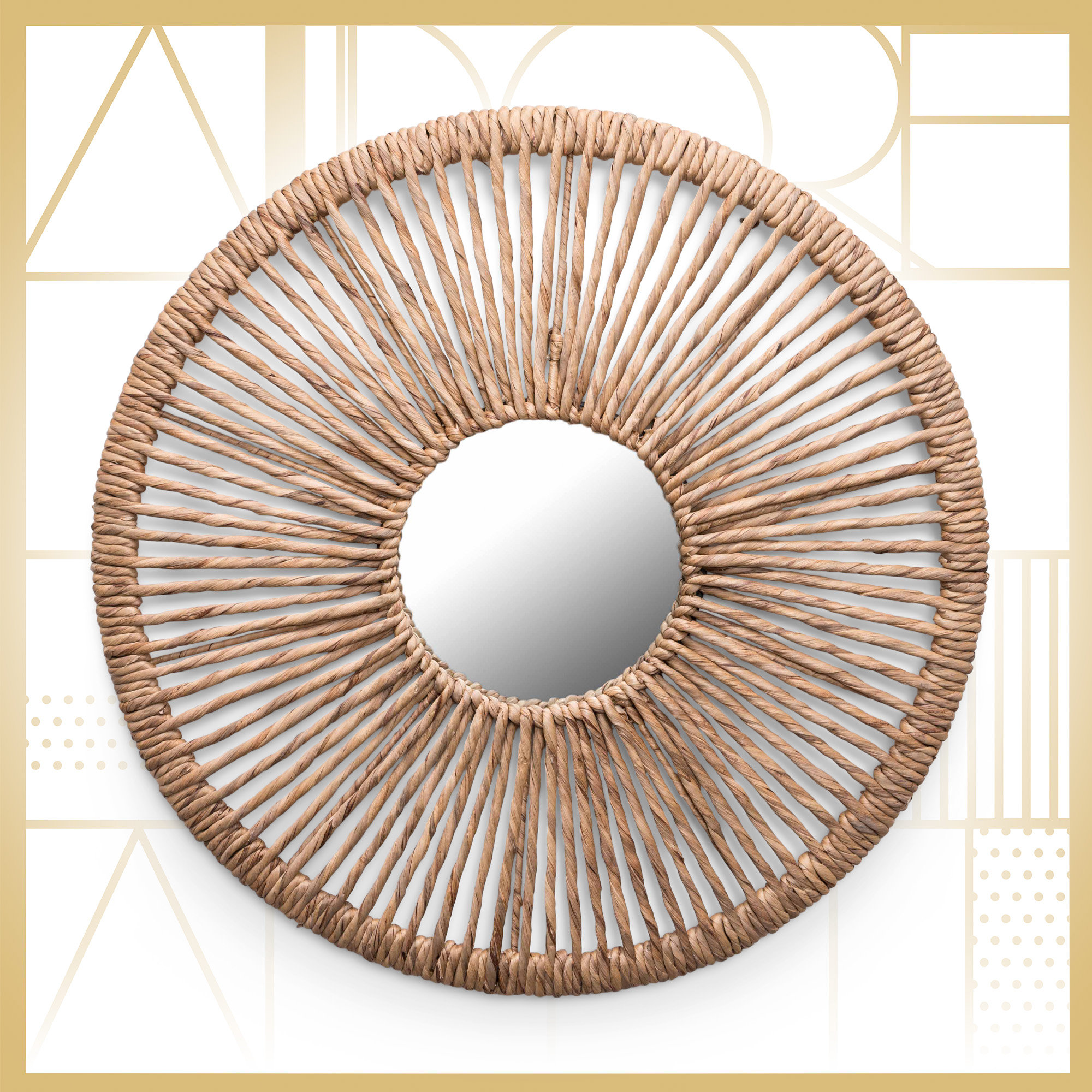 Adore Decor Carrie Dashona Adore Decor Wicker Round Wall Mirror | Wayfair