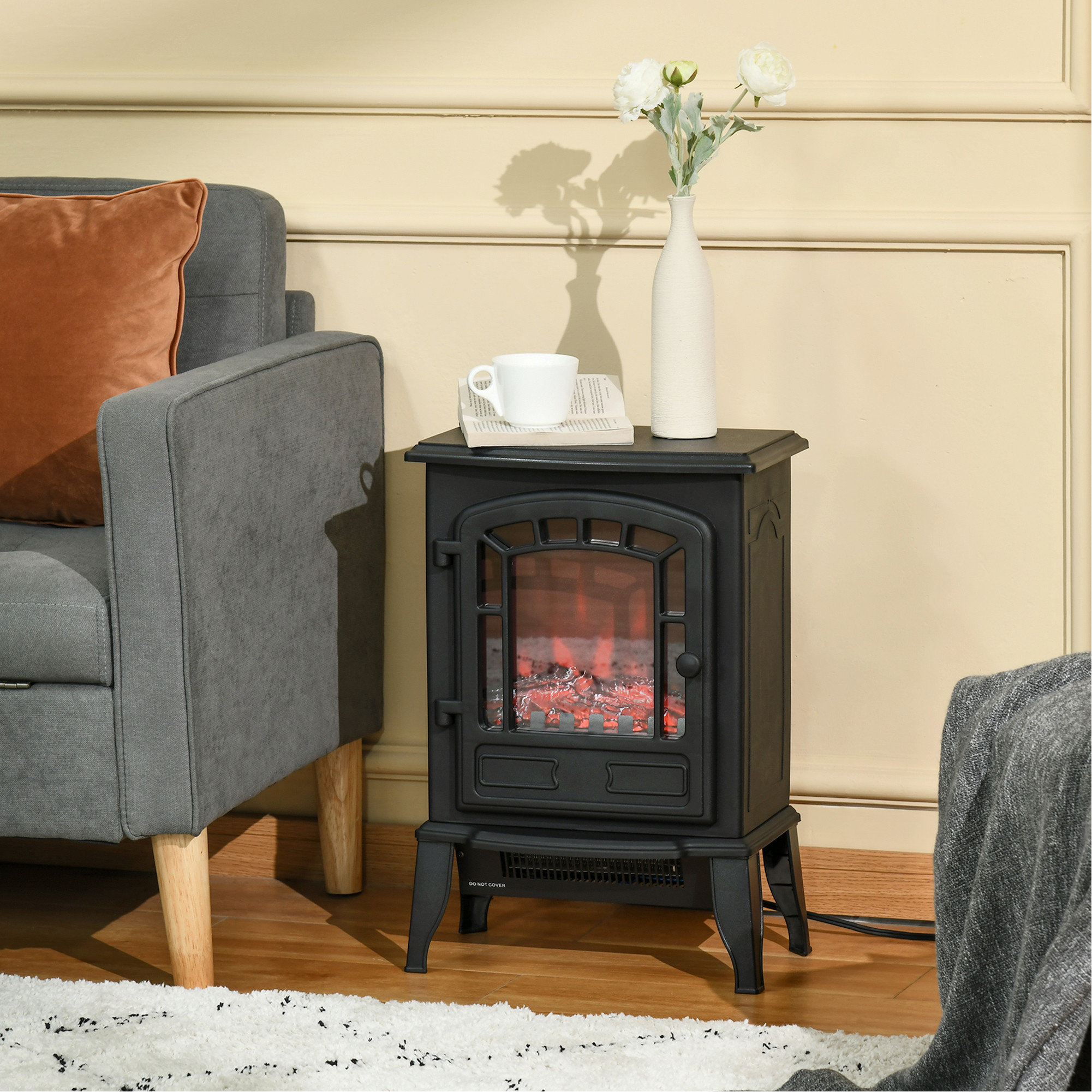 Wildon Home® Free standing Electric Fireplace Stove,Fire Place Heater ...