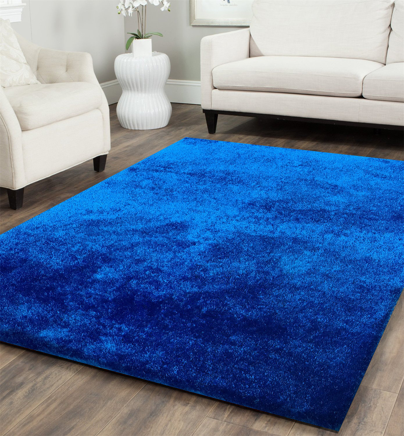 Wrought Studio™ Hargett Handmade Tufted Electro Blue Area Rug & Reviews ...