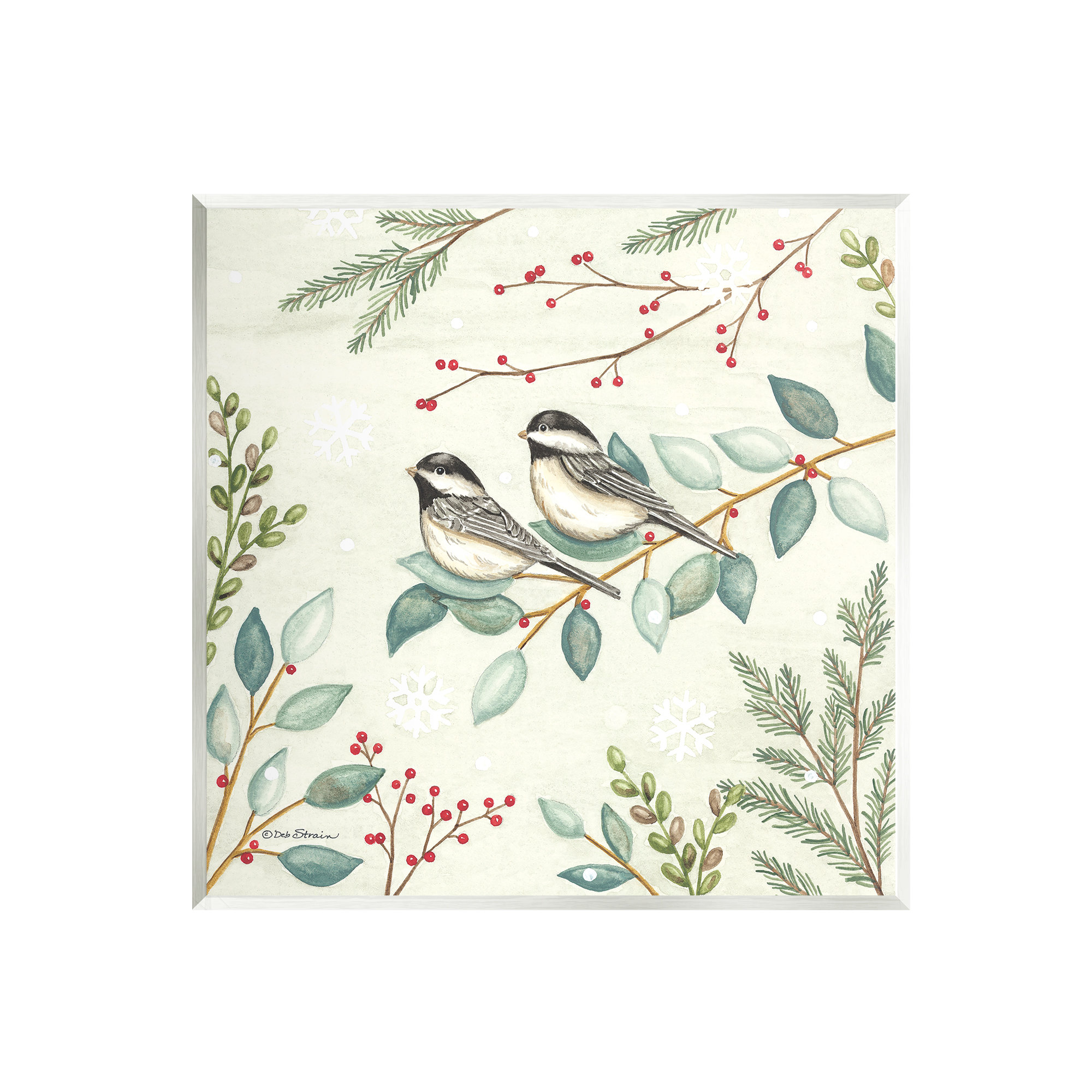 Stupell Industries " Birds On Holiday Branches " by Deb Strain | Wayfair