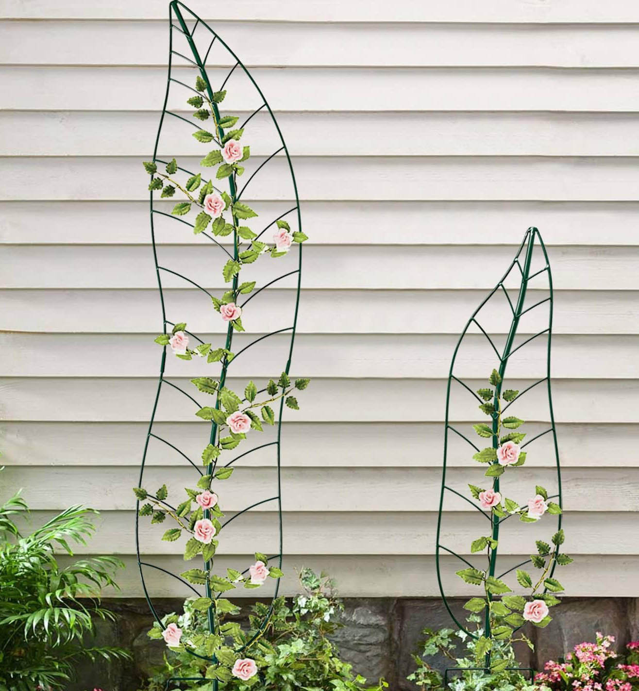 Red Barrel Studio® Garden Trellis Plant Support Trellis Green Leaf ...