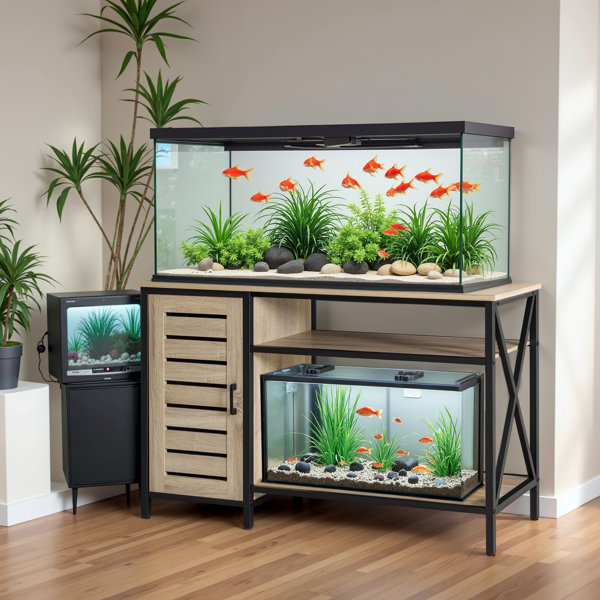 Archie & Oscar™ Aquarium Stand With Built-in Socket & Wooden Cabinet ...