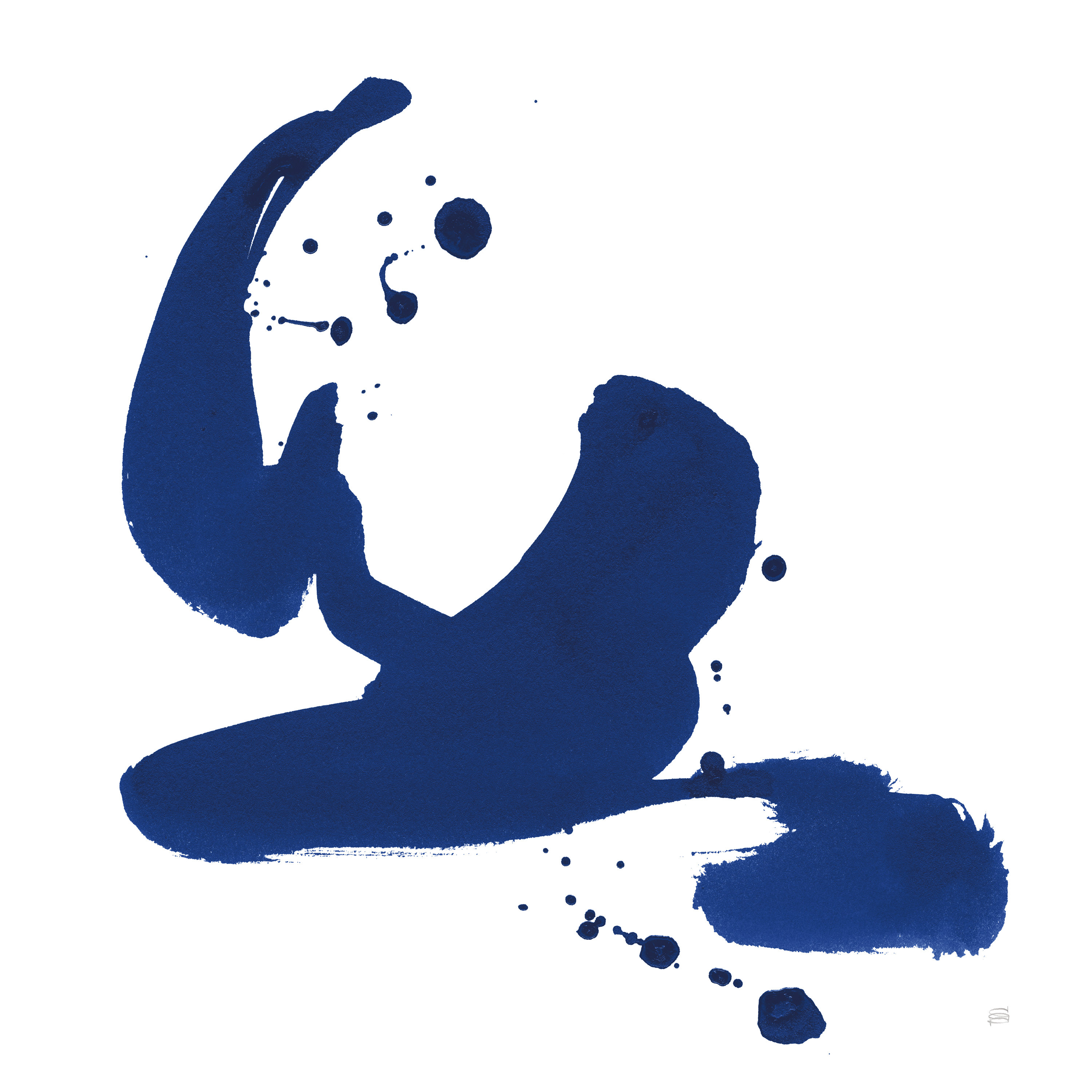 Wrought Studio™ Fenisha Cobalt Ink Drops I On Canvas Print | Wayfair