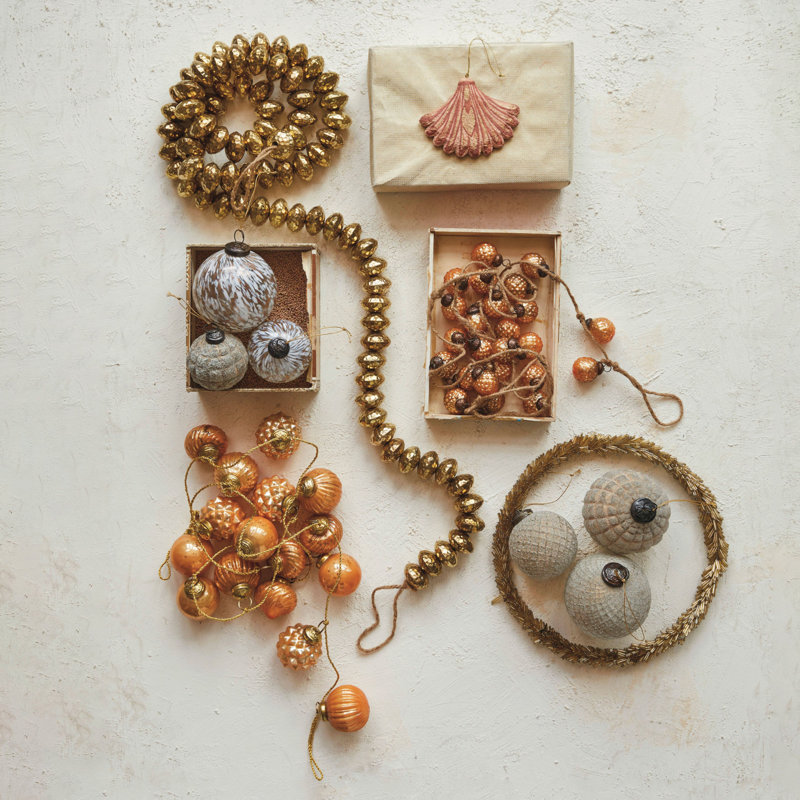 Creative Co-Op Hammered Metal Bead Garland | Wayfair