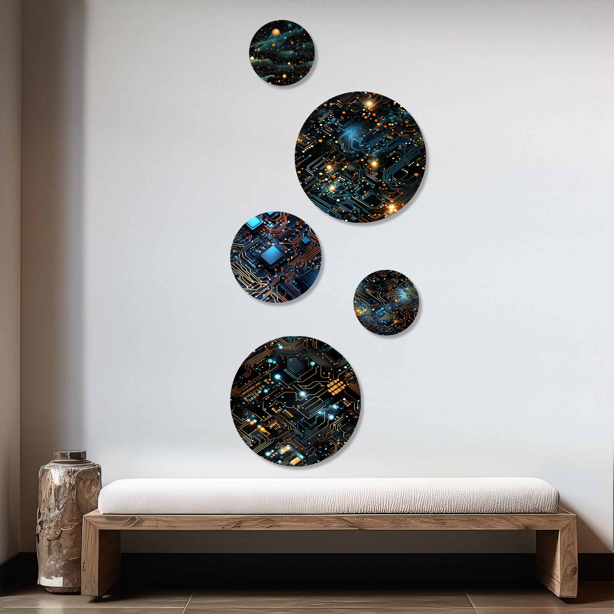 Design Art Futuristic Computer Microprocessor Dreams - Geometric Modern ...