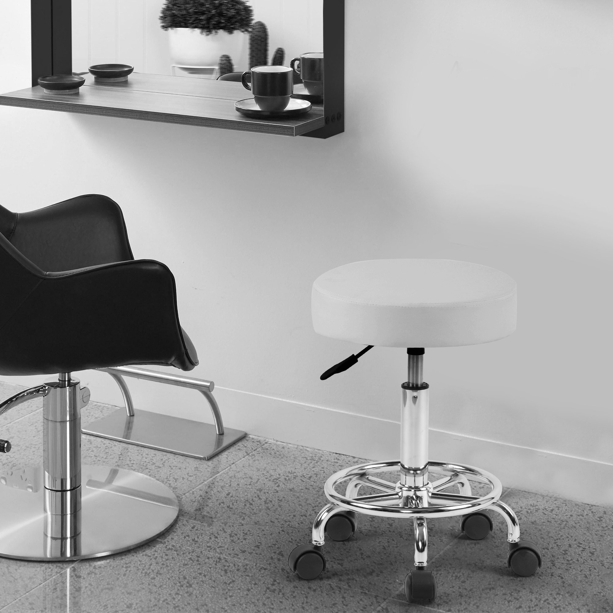 Wade Logan® Buisan Round Rolling Height Adjustable Lab Stool & Reviews ...