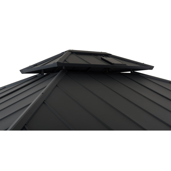 Sunjoy Hardtop Gazebo 10 x 12 ft. , Outdoor Patio Aluminum Frame Gazebo ...