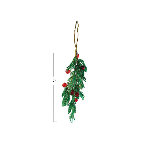 The Holiday Aisle® Glass Bead And Wire Mistletoe And Berries Ornament ...