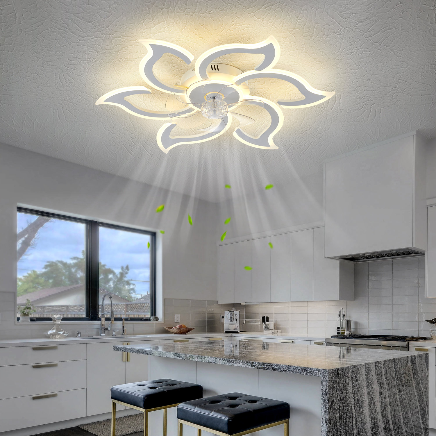 Wrought Studio Flower Ceiling Fans With Lights And Remote, 33.5 Inch ...