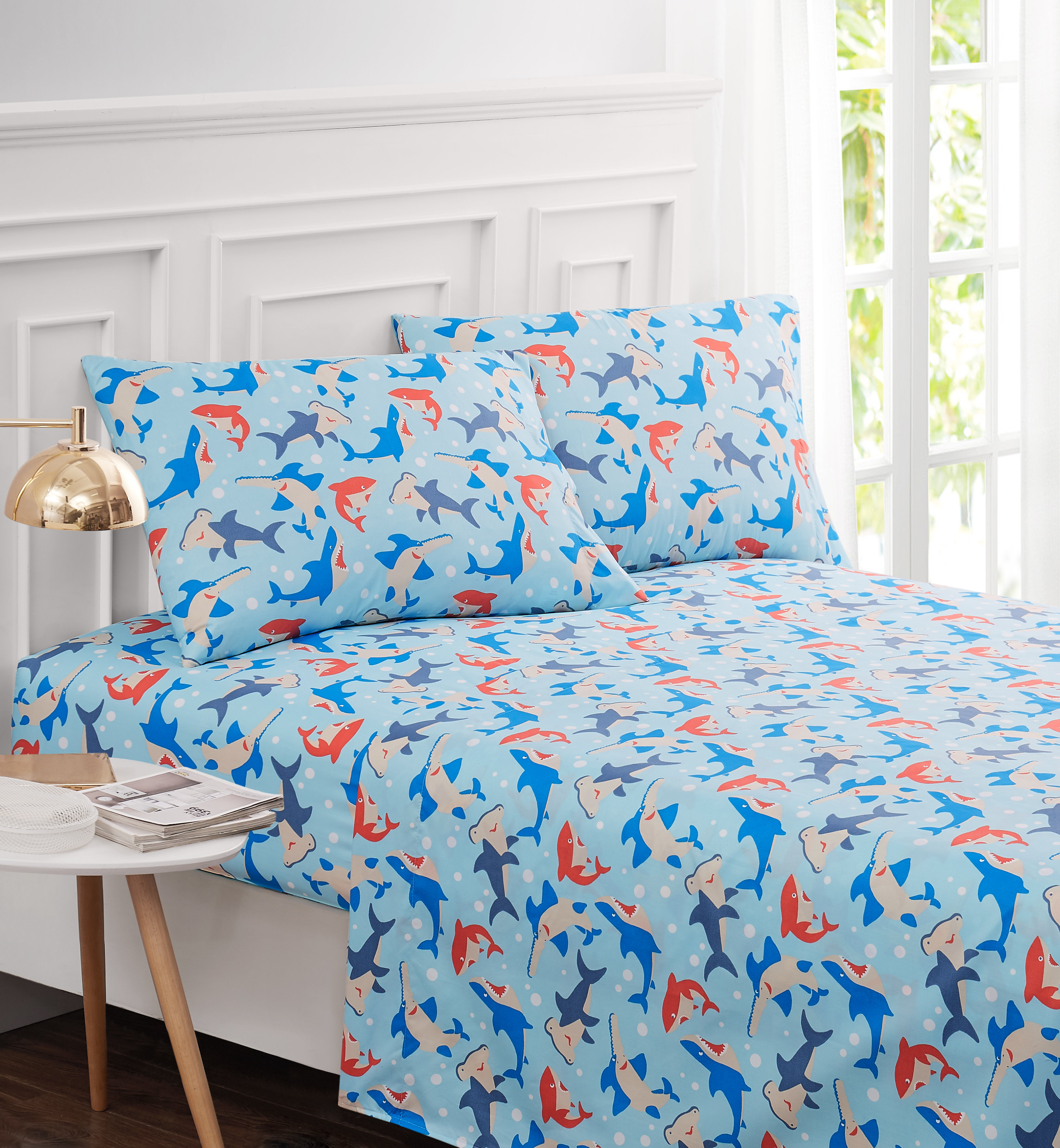 Sunside Sails Shark Tales Animal Print Microfiber Sheet Set | Wayfair