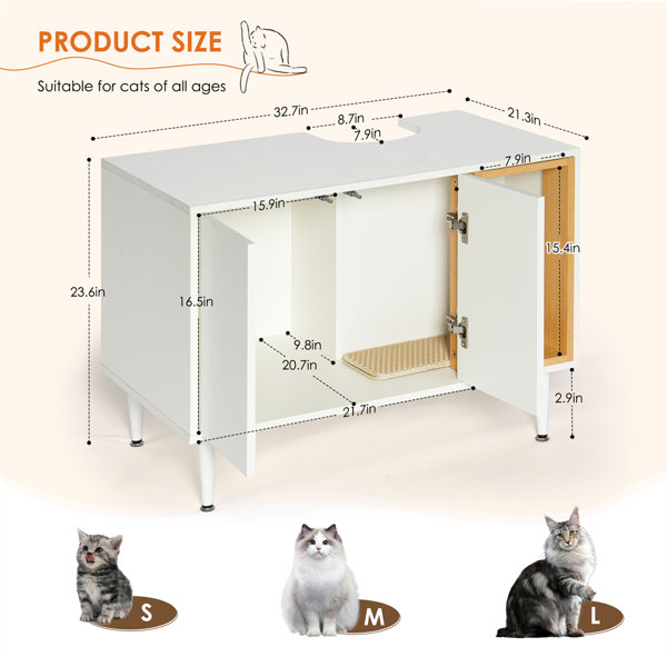 Archie & Oscar™ Cat Litter Box, Hidden Litter Box Enclosure With ...