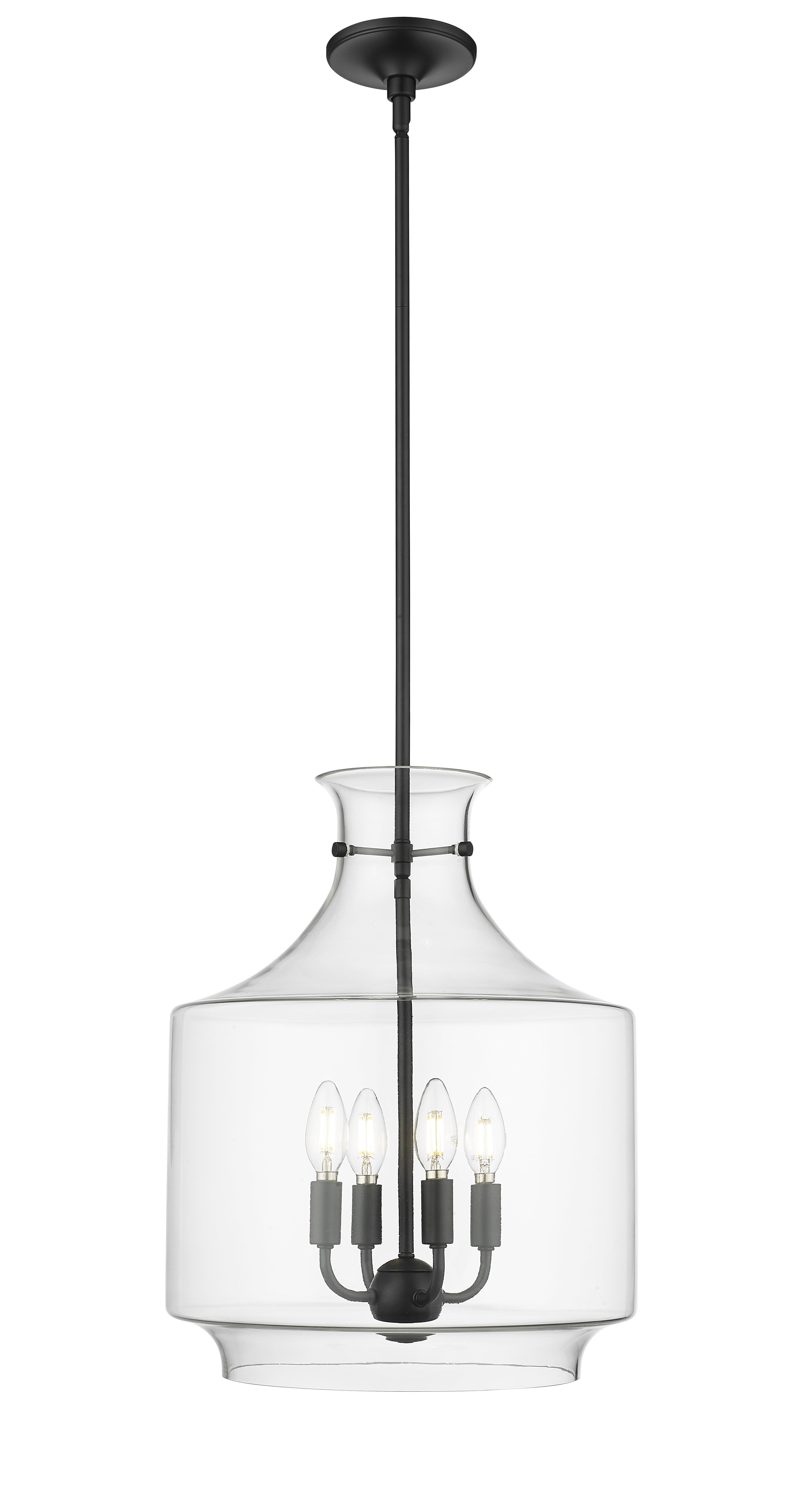 Ivy Bronx Rigell 4 Light Pendant Light in Modern Gold with Clear Glass ...
