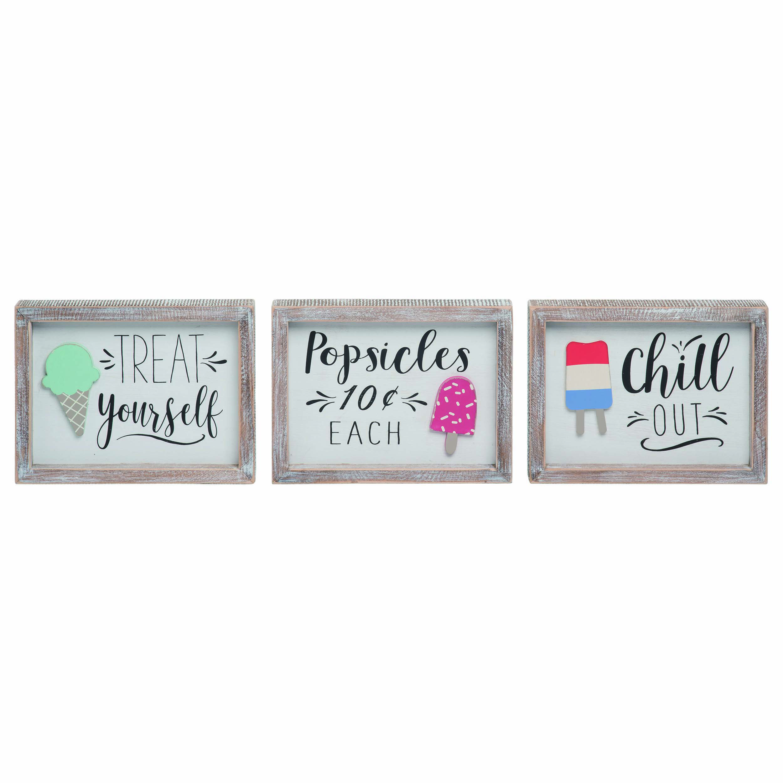 Ophelia & Co. Wood Ice Cream Block Decor Set of 3 Spring Home ...