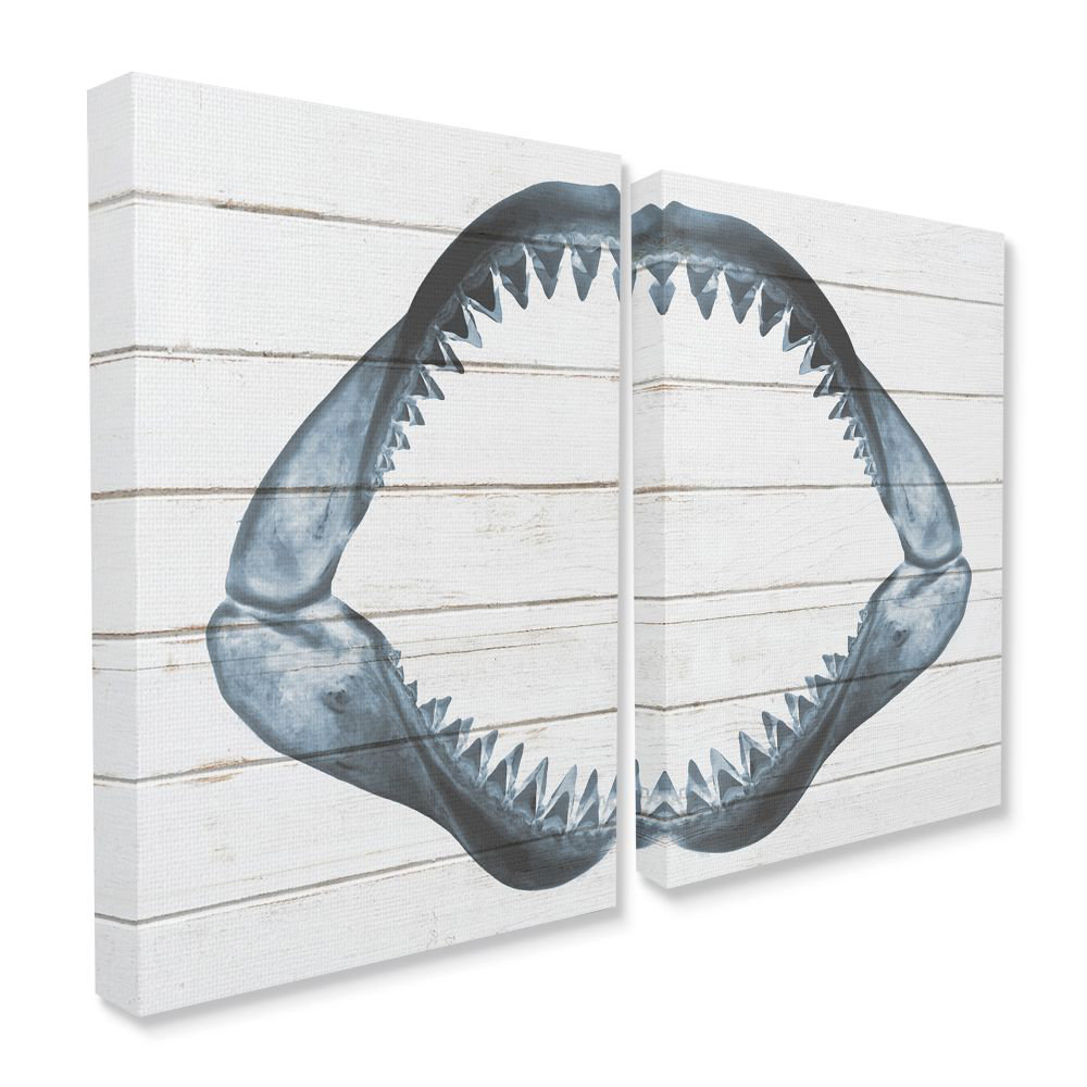 Isabelle & Max™ Seibert Shark Teeth Ocean Textured Wood 2 Piece Set by ...