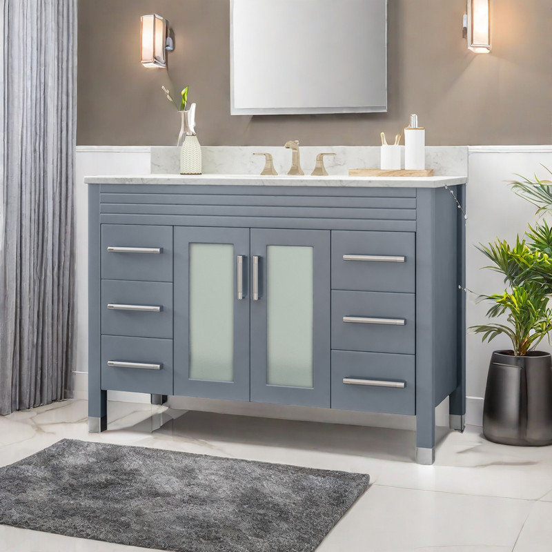 Hokku Designs Ziarre 49'' Single Bathroom Vanity with Marble Top | Wayfair