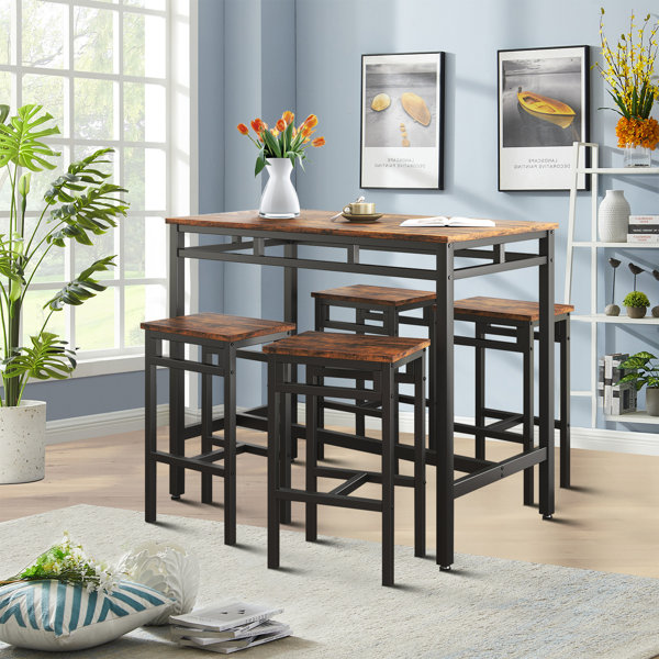 17 Stories Vasean 5 - Piece Pedestal Dining Set | Wayfair