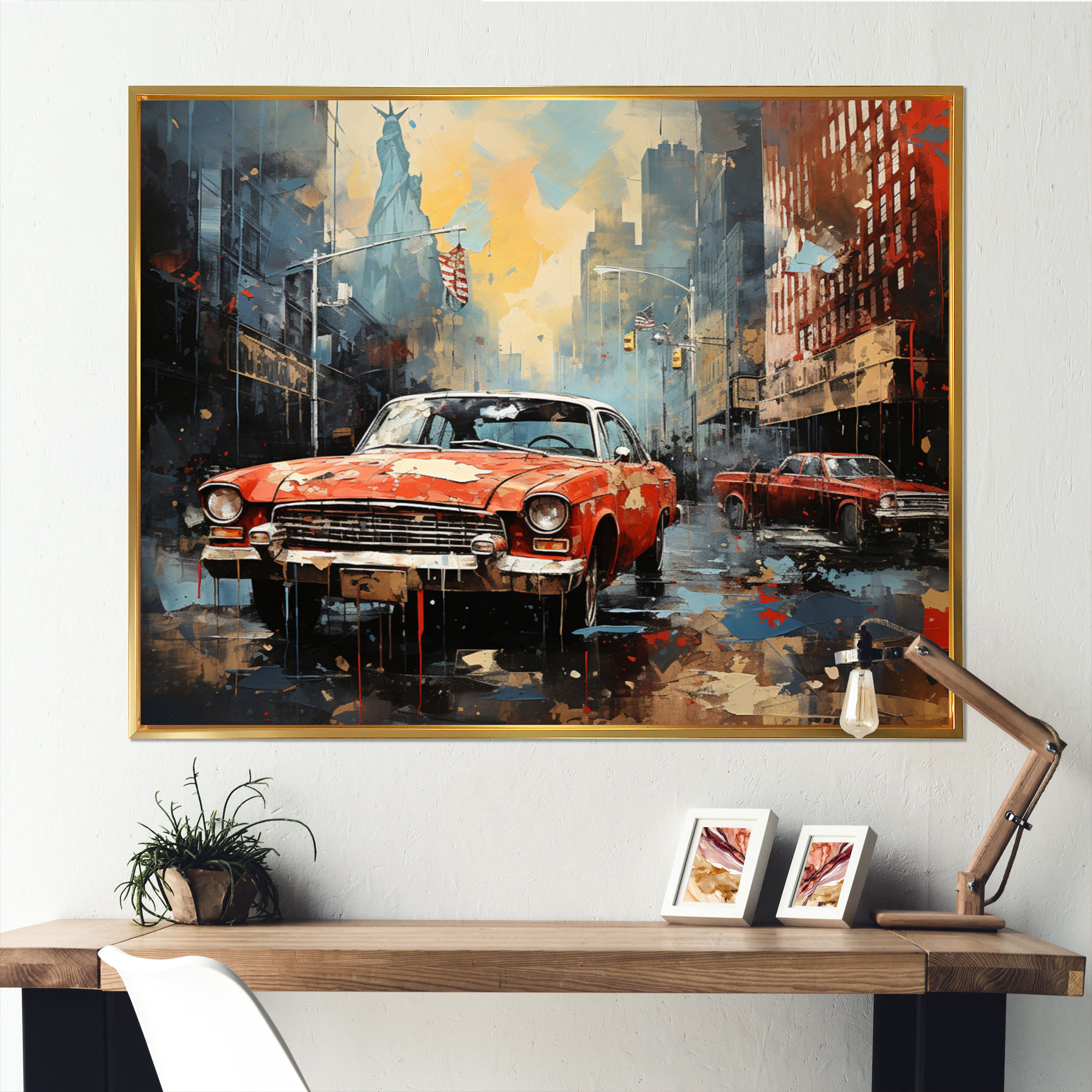 Red Barrel Studio® Vintage Car Collage - Retro Car Canvas Print | Wayfair