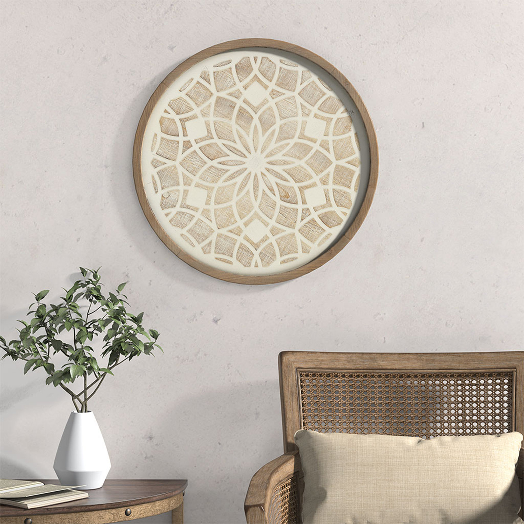 One Allium Way® Round Two-tone Medallion Wall Decor | Wayfair