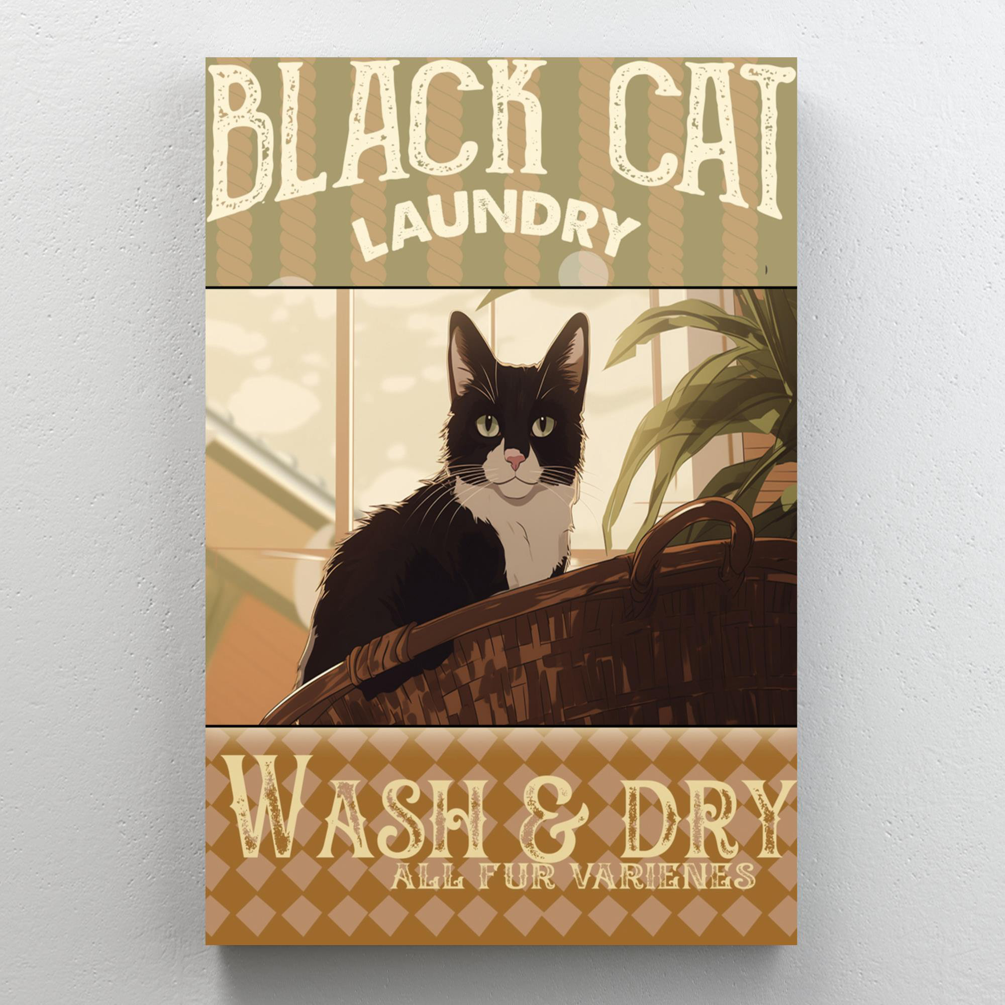 Trinx Lorrel Black Cat Laundry On Canvas Print - Wayfair Canada