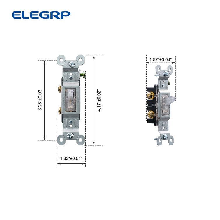 ELEGRP 15 Amp,120V Single Pole Toggle Switch With Night Light, (10-Pack ...