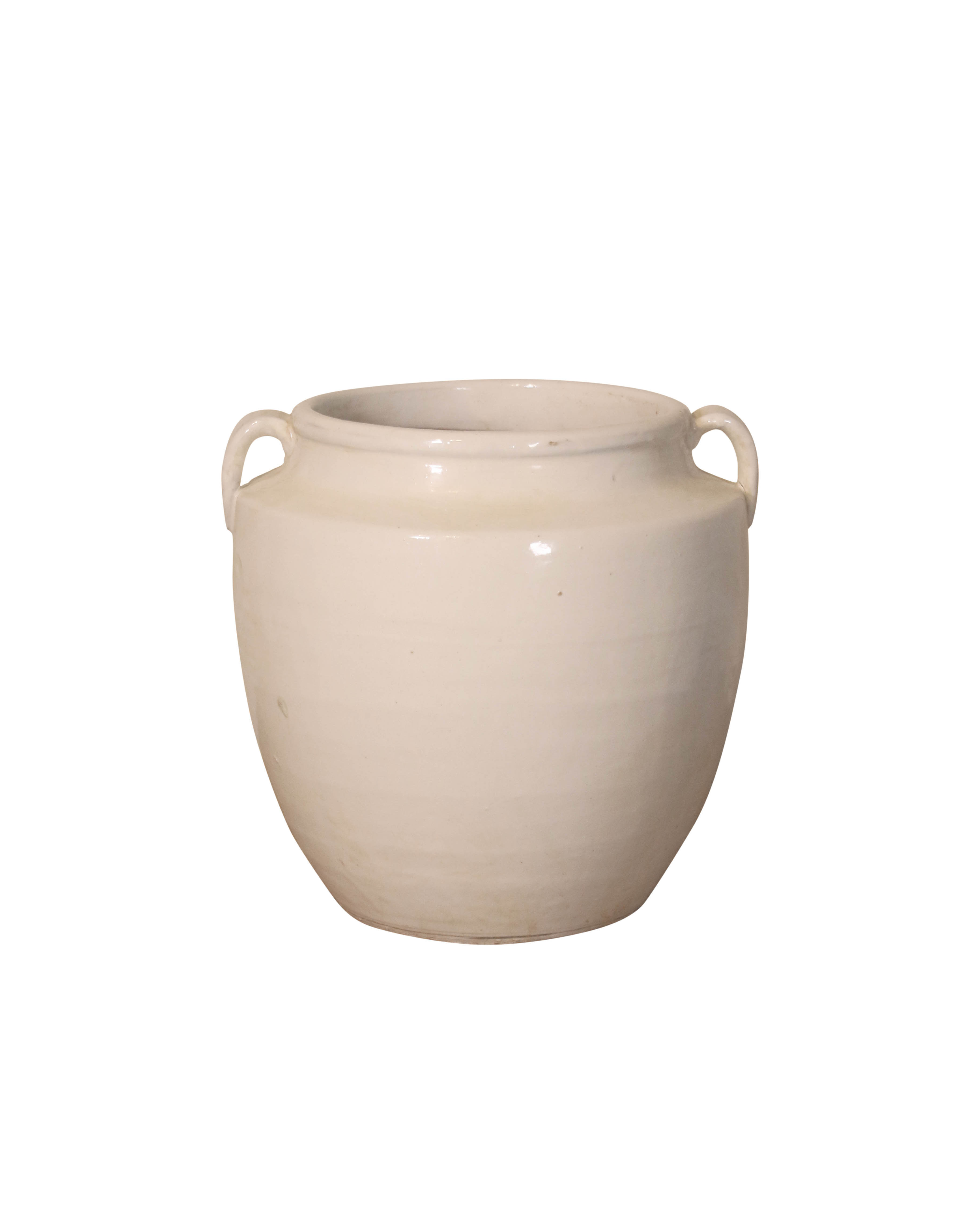 Lily's Living Pot With Two Handles, 10 Inch Tall, Creamy White | Perigold