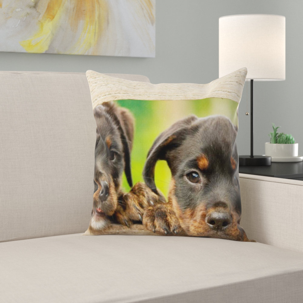 East Urban Home Rottweiler Throw Pillow | Wayfair