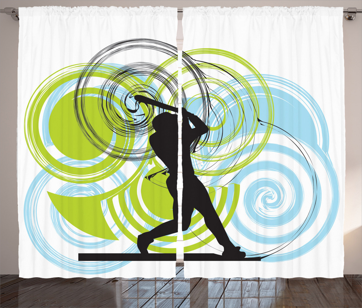 East Urban Home Baseball Semi-Sheer Rod Pocket Curtain Panels | Wayfair