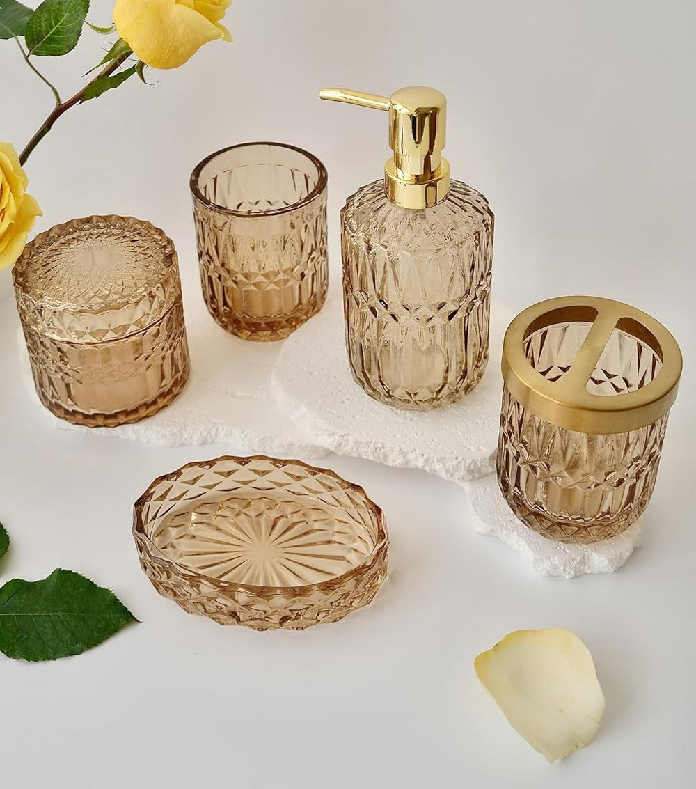 Everly Quinn The 5Pcs Glass Bathroom Accessories Sets - Wayfair Canada