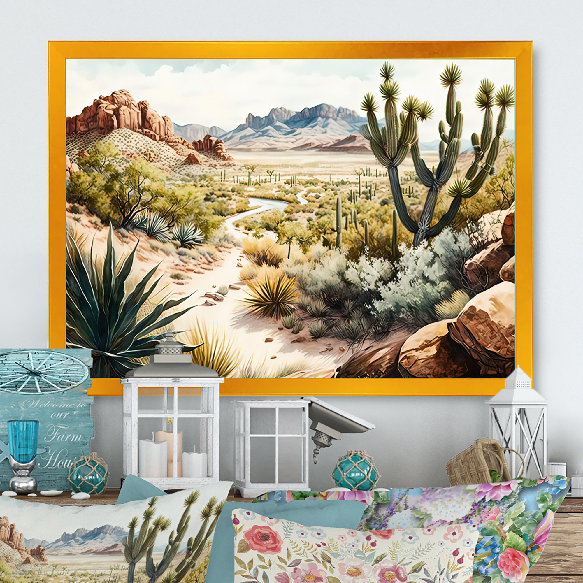 Design Art Arizona Desert II - Southwestern Canvas Wall Art - Wayfair ...