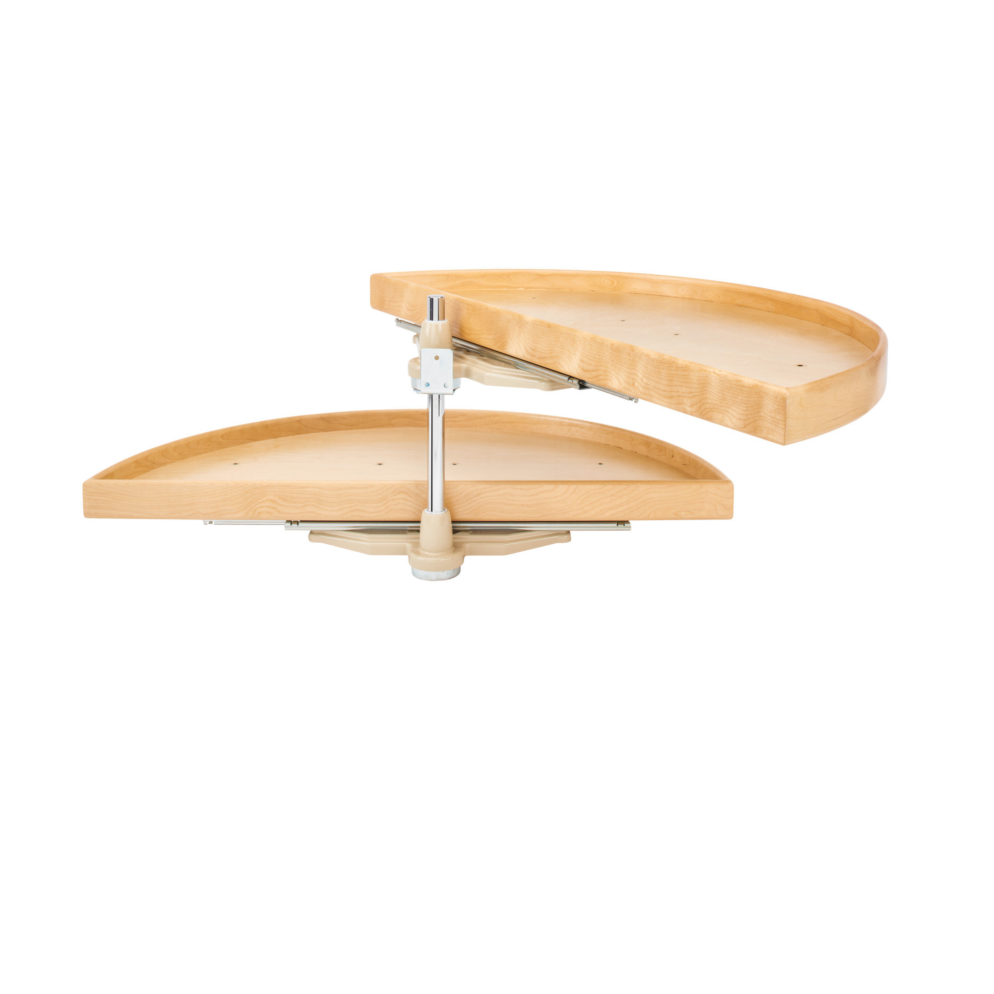 Rev-A-Shelf Natural Wood Pivot & Slide Half Moon 2-Shelf Organizer for ...