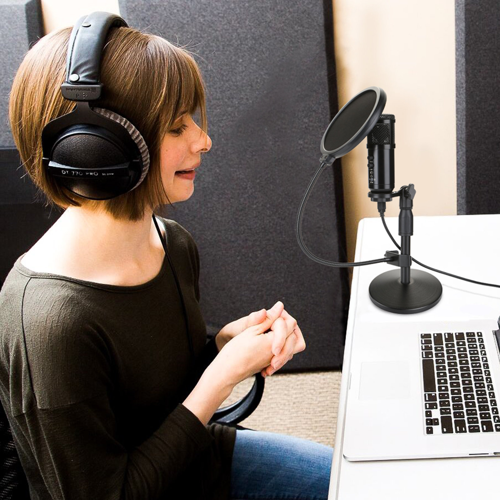 AGPtEK Usb Microphone Kit Condenser Podcast Mic Pop Filter - Wayfair Canada