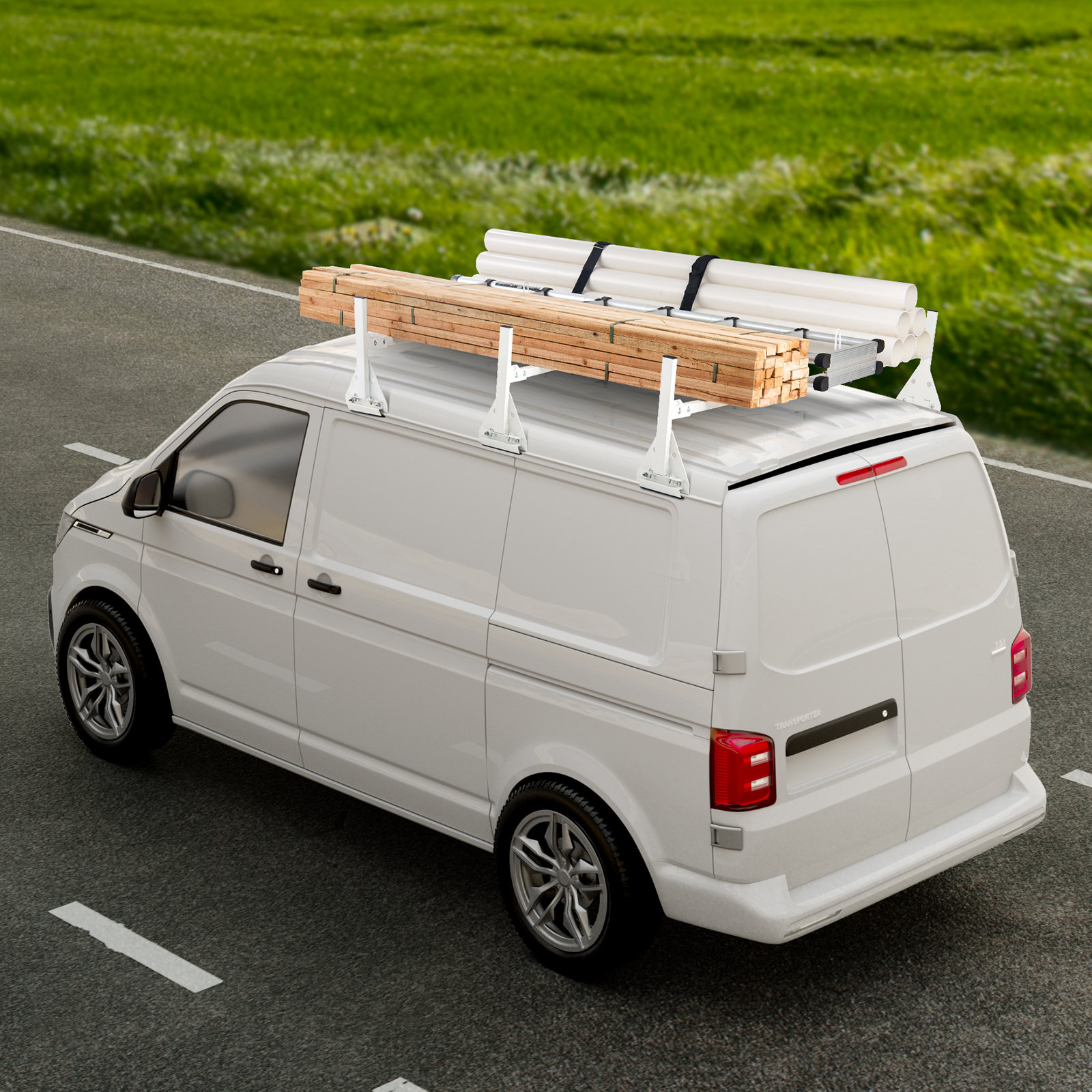 17 Stories Trailer Ladder Rack Van Roof Ladder Rack 800 lbs 56.7-63 ...