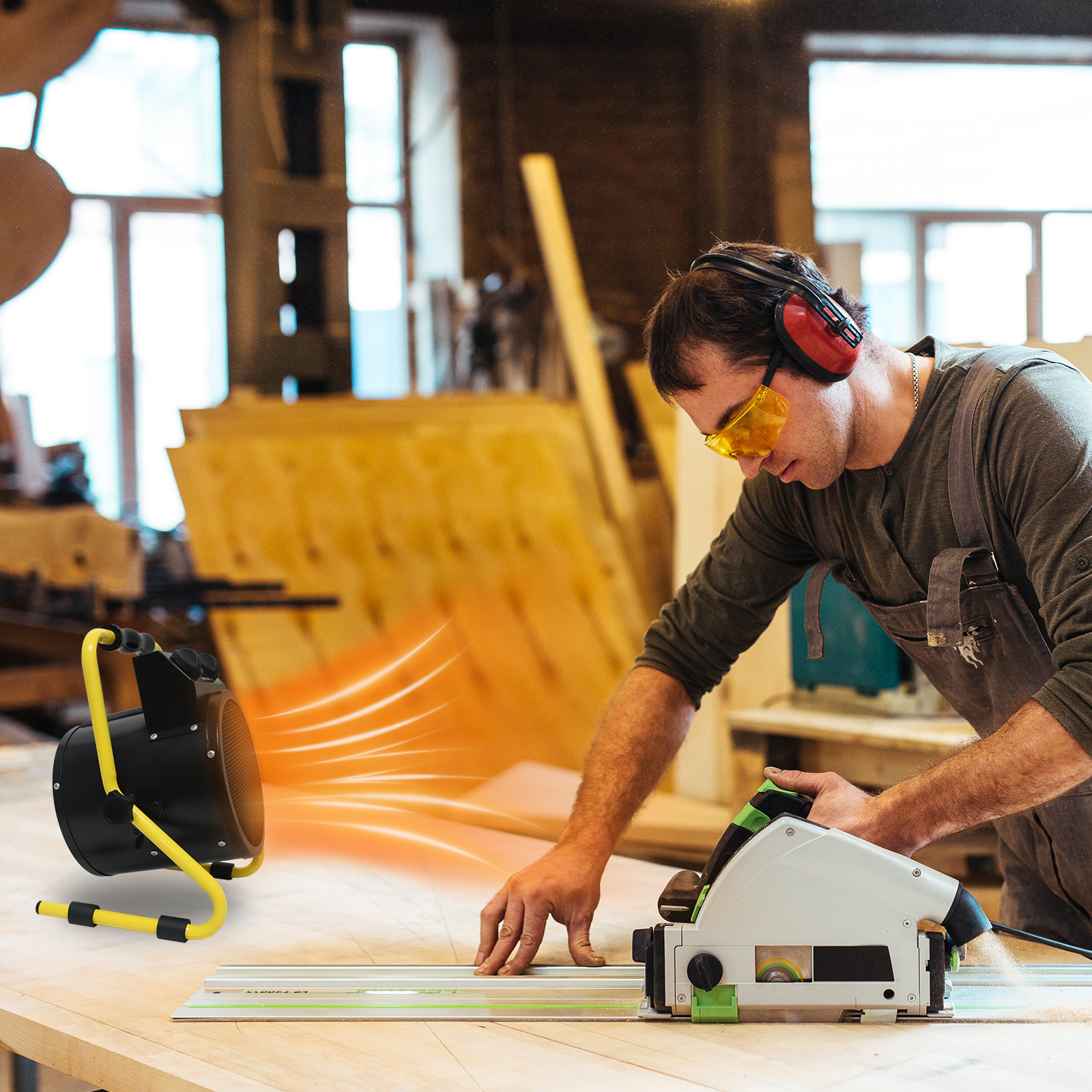 EAGLE PEAK 2 Pack Greenhouse Heater 1500 W Electric Indoor/Outdoor Ceramic Fan Space Heater with ...