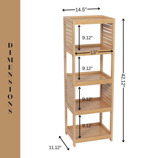 Evideco Open-Shelf Storage Unit with Vented Design, Natural - Trinidad ...