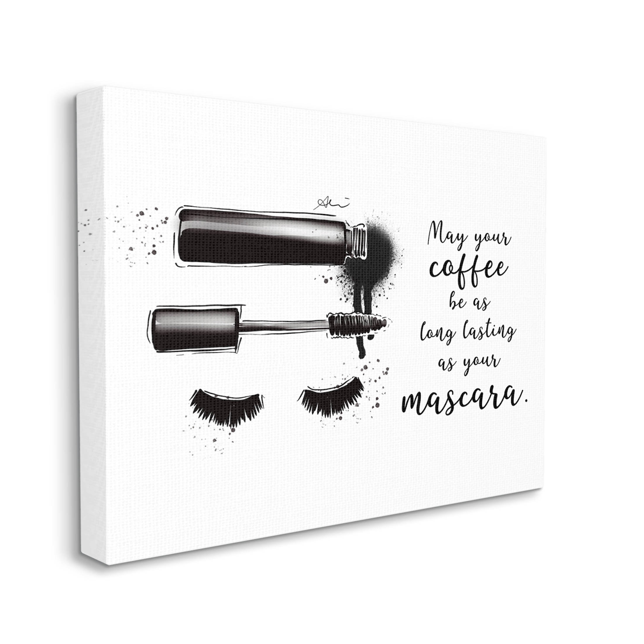 Stupell Industries Coffee & Lashes Mascara Phrase Canvas Wall Art By ...