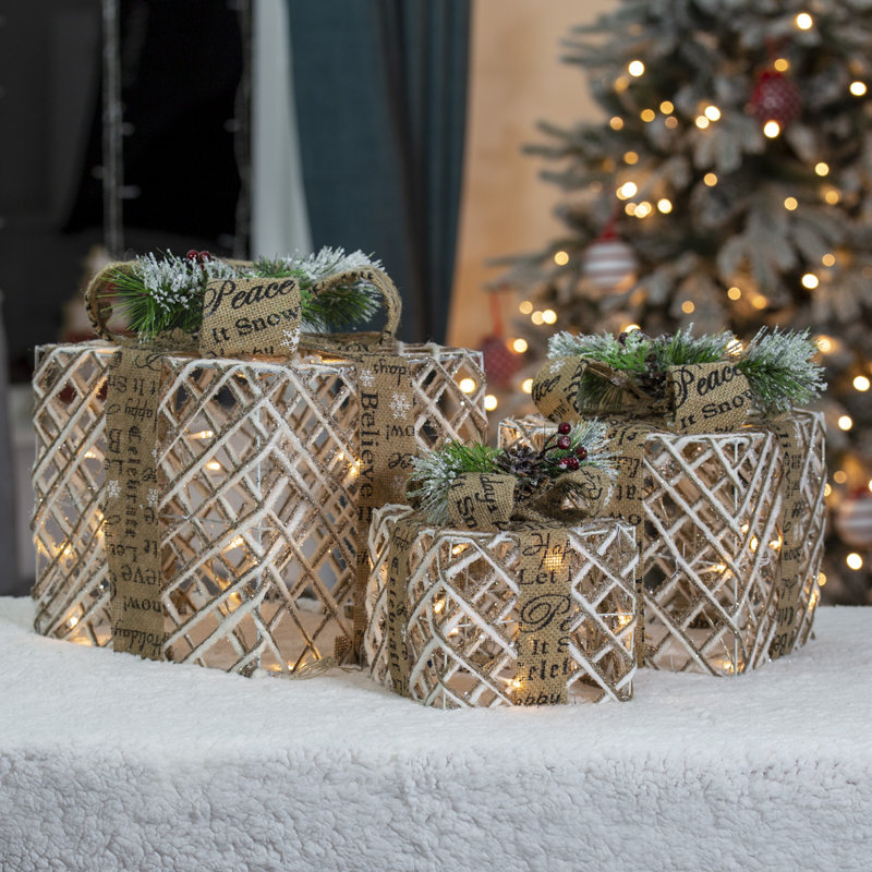 The Seasonal Aisle 3 Piece LED Lights Christmas Gift Box & Reviews ...
