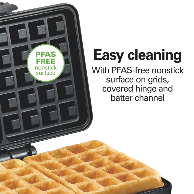 Hamilton Beach® Belgian Style Waffle Baker Non-Stick Waffle Maker Grids ...