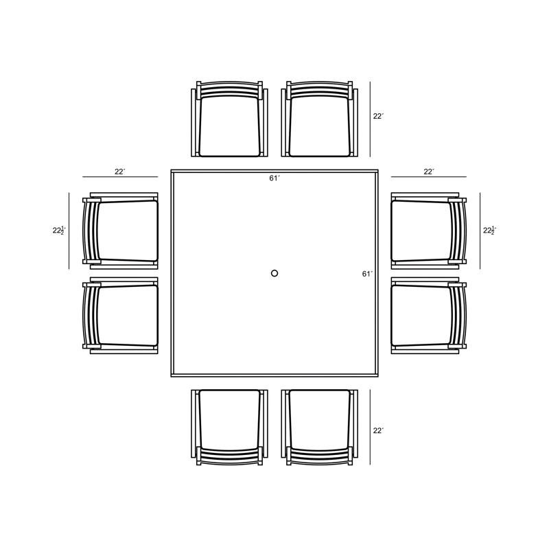 Joss & Main Vivant Square 8 - Person 61'' Long Dining Set & Reviews ...