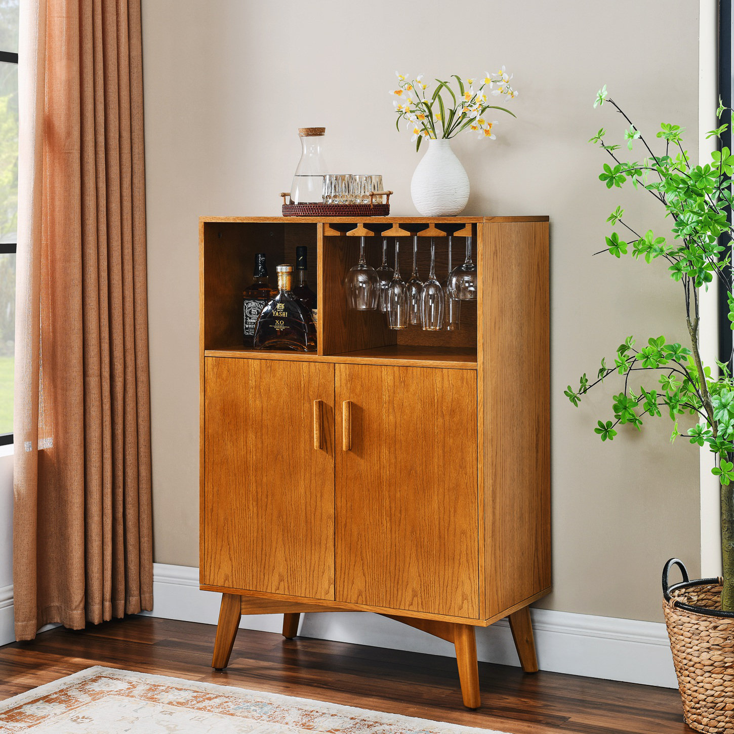 Corrigan Studio Liquor Cabinet With Wine Glass Holder, Wine Cabinet ...