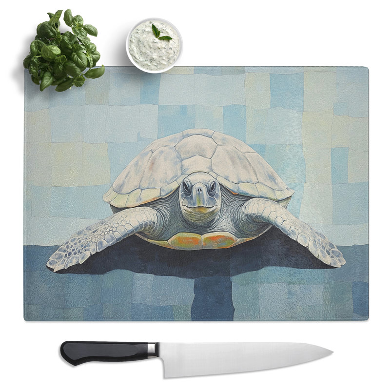 17 Stories Sea Turtle Minimalism Glass Chopping Board | Wayfair.co.uk