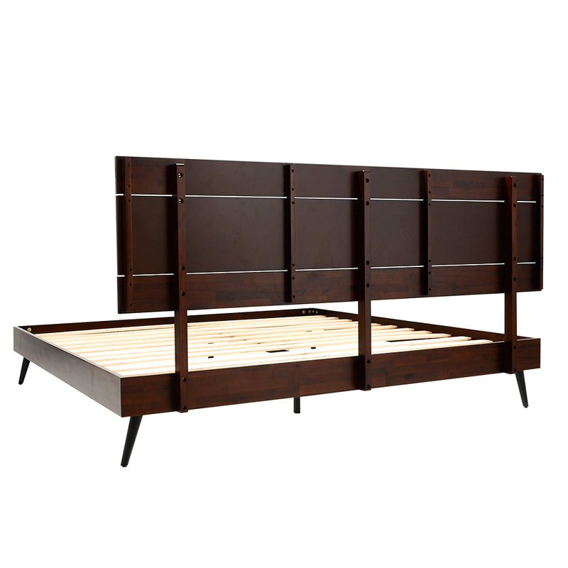 Corrigan Studio® Georgina Solid Wood Platform Bed Frame with Headboard ...