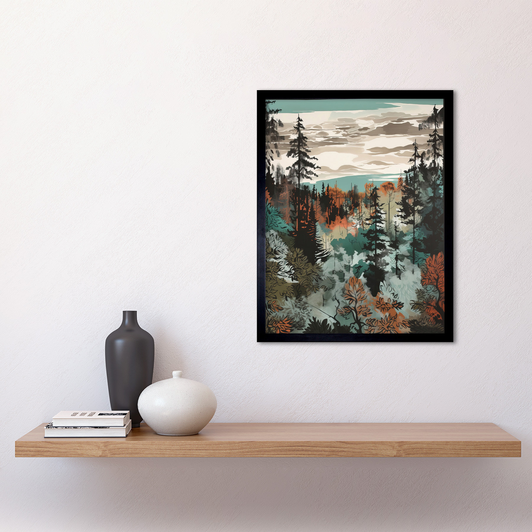 Alpen Home Taiga Boreal Autumnal Colours Forest Landscape Art Print ...