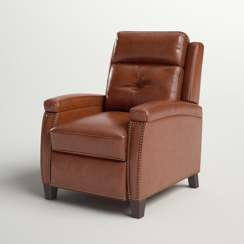 Three Posts™ Glendale Heights 31" Wide Genuine Leather Manual Club ...